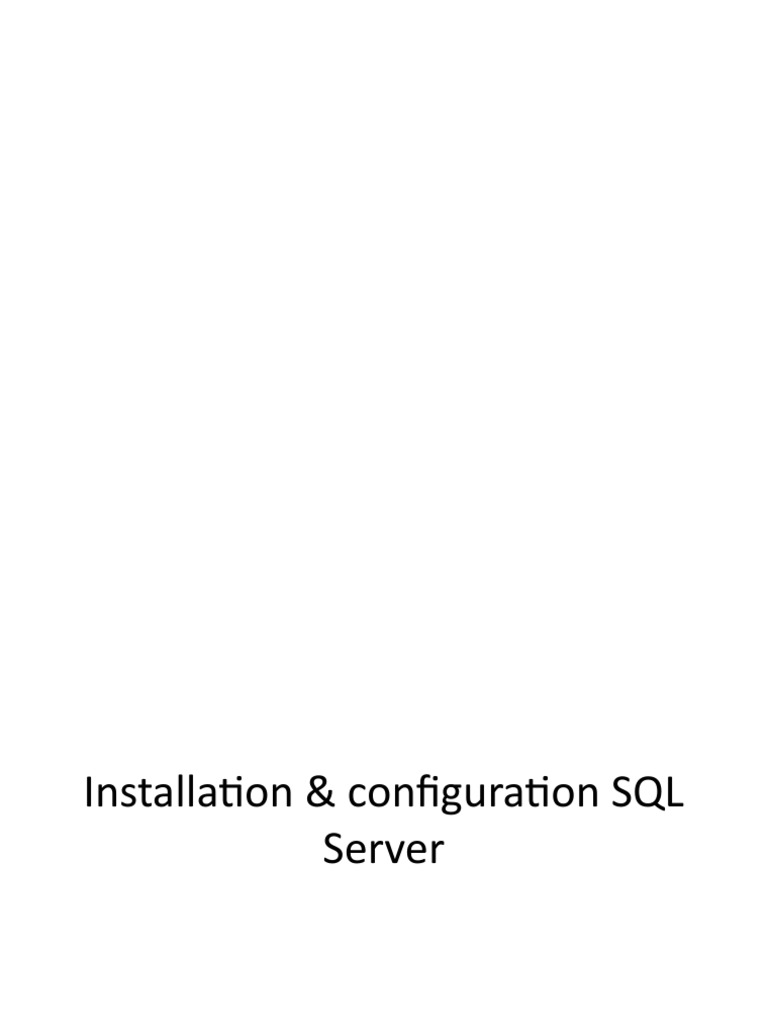 Chapitre1 - Installation Et Configuration de SQL Server | PDF