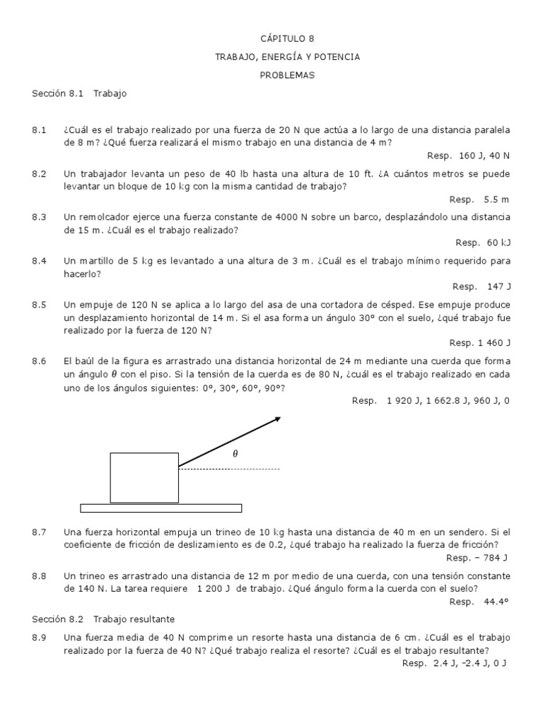 Trabajo, Energía y Potencia | PDF | Fricción | Fuerza