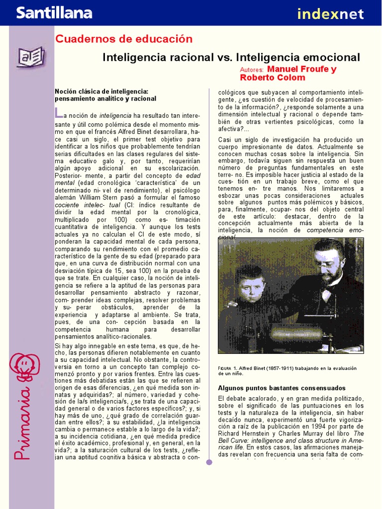 Cuadernos de Educación Santillana - Inteligencia Racional Vs ...
