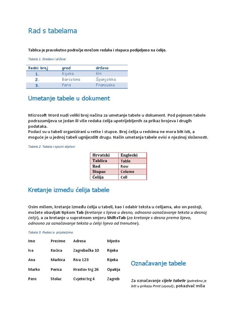 Tablice Vjezba3 | PDF