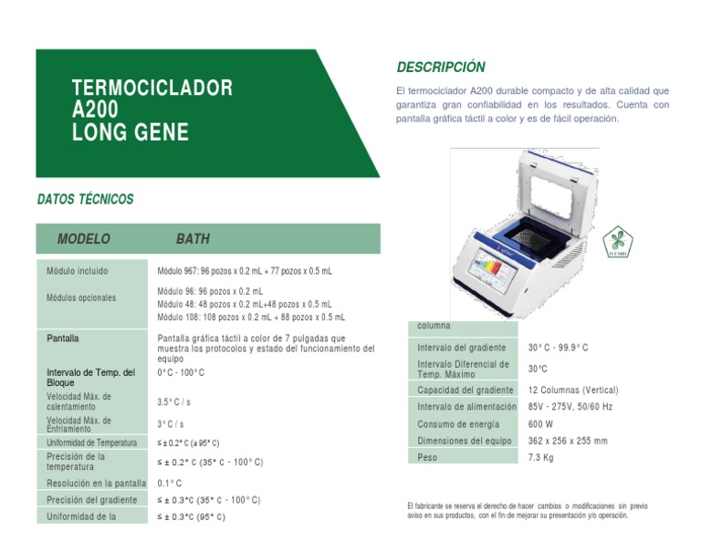 TERMOCICLADOR Long GENE | PDF