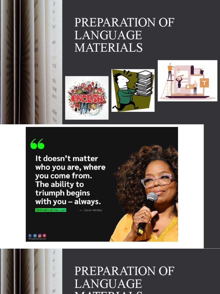 Preparation of Language Materials | PDF | Learning | Teachers