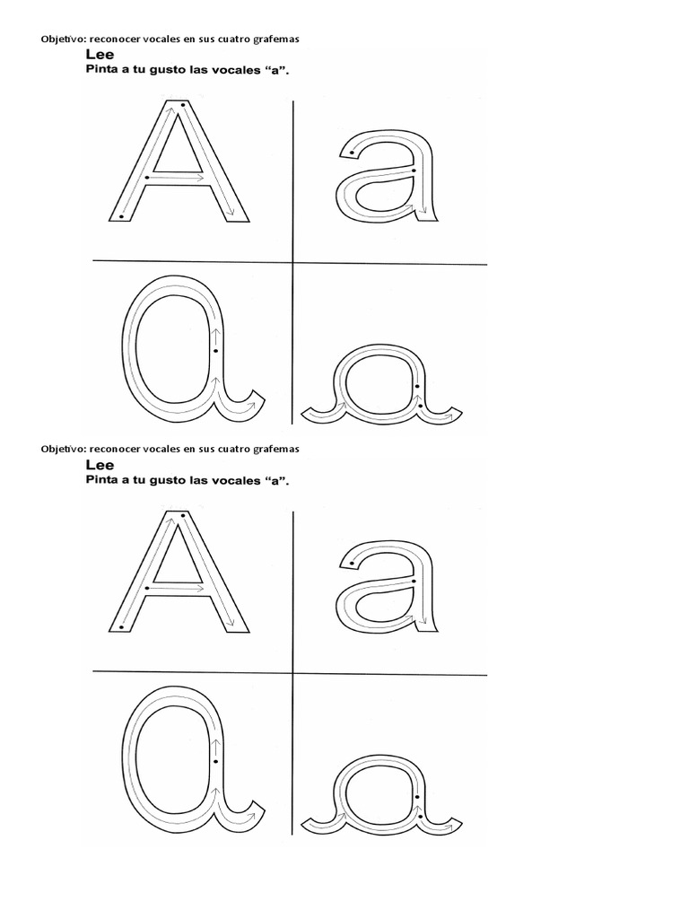 Vocal A Cuatro Grafias Martes 03 | PDF