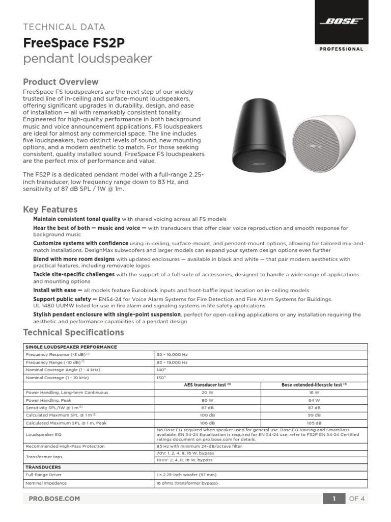 Tds - Freespace-Fs2p - en Bocinas | PDF | Loudspeaker | Equalization ...