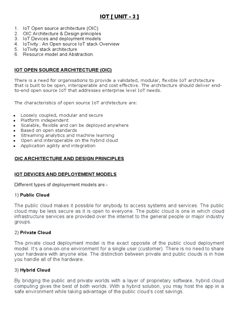 Iot (Unit - 3) | PDF