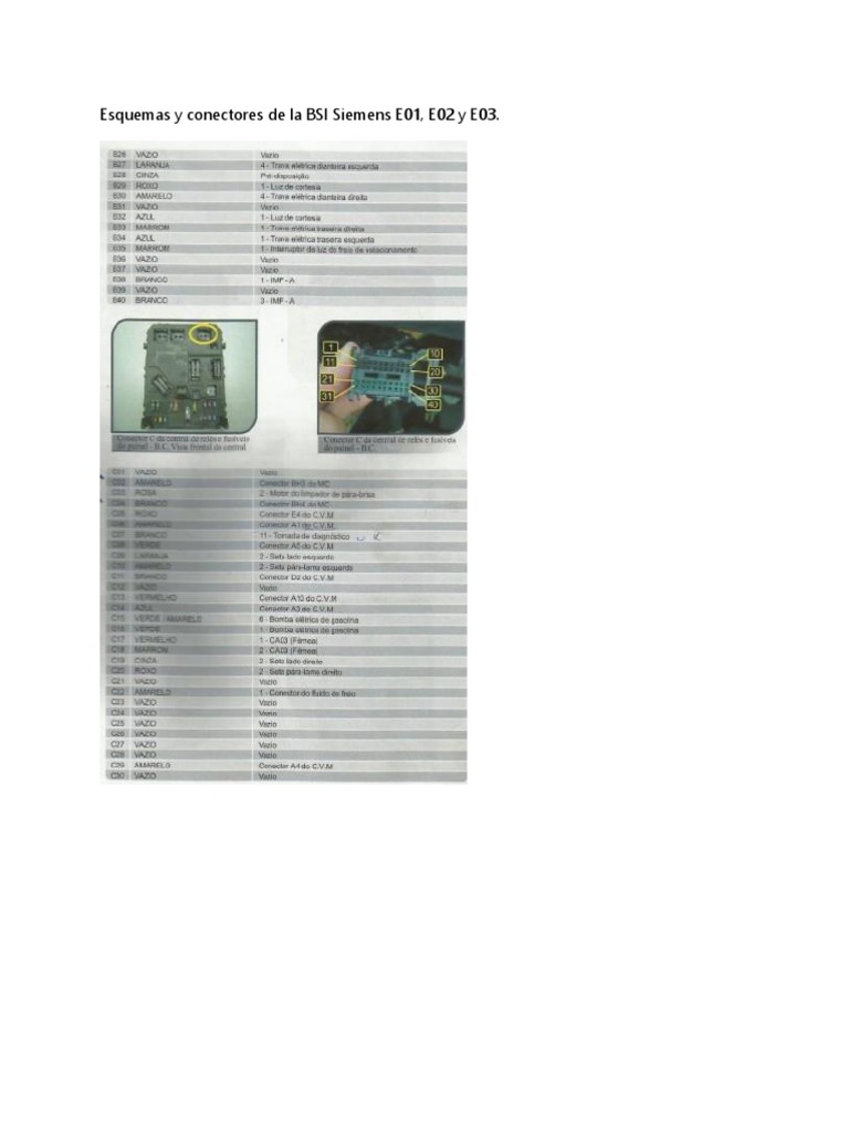 Esquemas y Conectores de La BSI Siemens E01 PDF | PDF