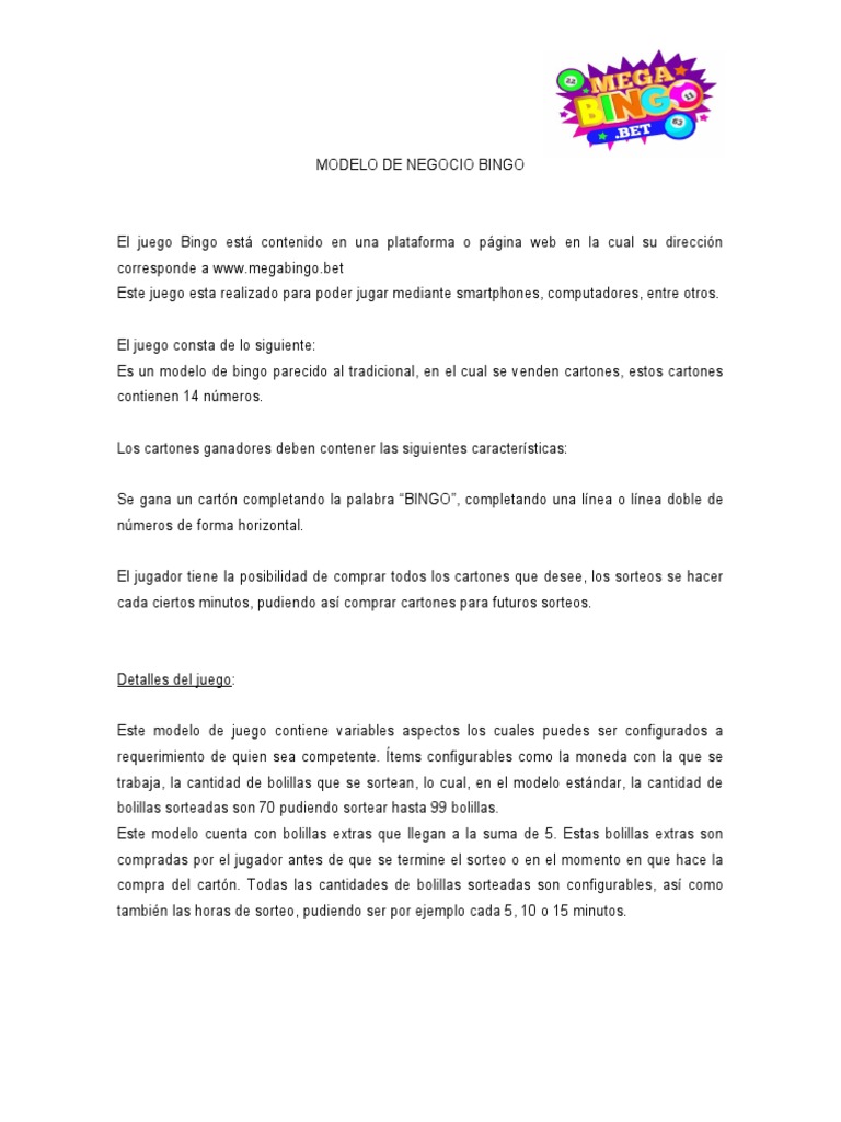 Modelo de Negocios Bingo | PDF | Informática