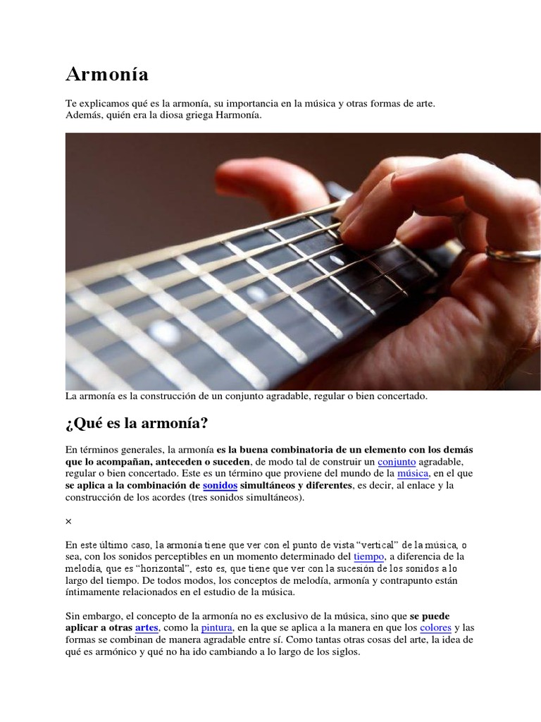 Qué es la armonía en la música | PDF | Armonía