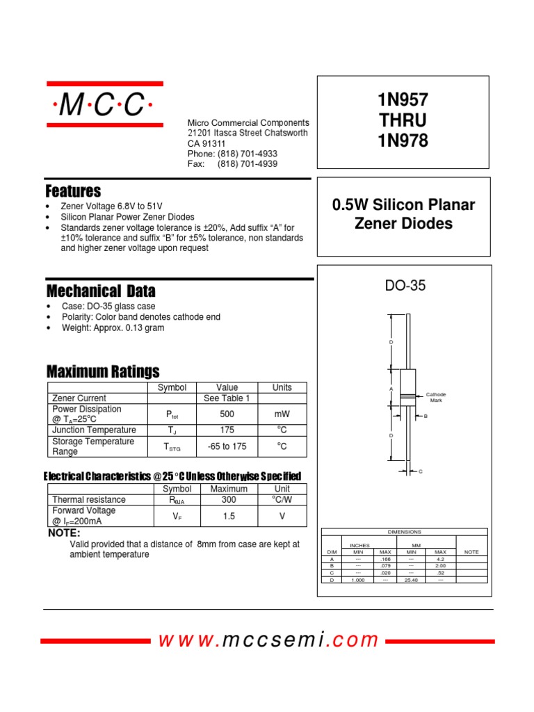 Mccsemi:) Hdwxuhv | PDF | Diode | Electronic Engineering