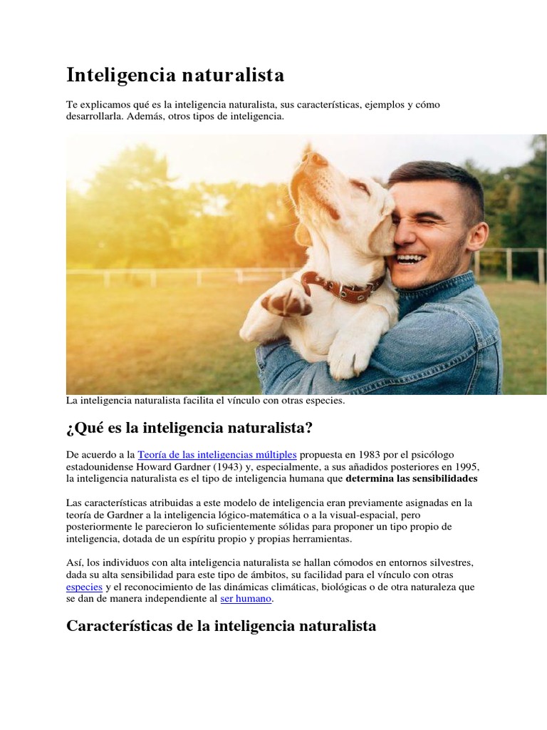 Inteligencia Naturalista: Definición y Ejemplos | PDF