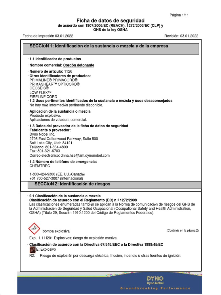 1126 Det Cord SDS PDF | PDF | Administración de Seguridad y Salud ...
