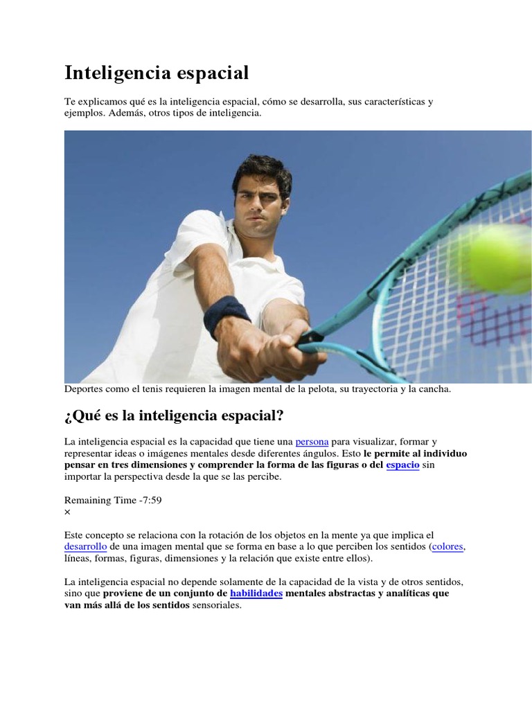 Inteligencia Espacial | PDF | Inteligencia | Mente