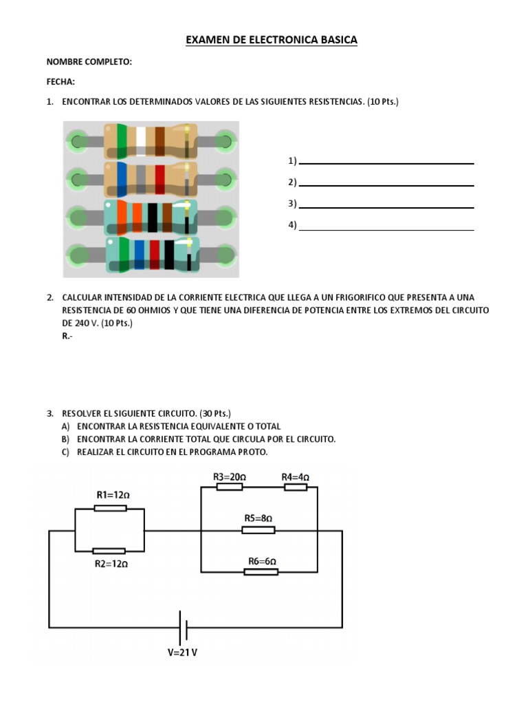 Examen de Electronica Basica | PDF