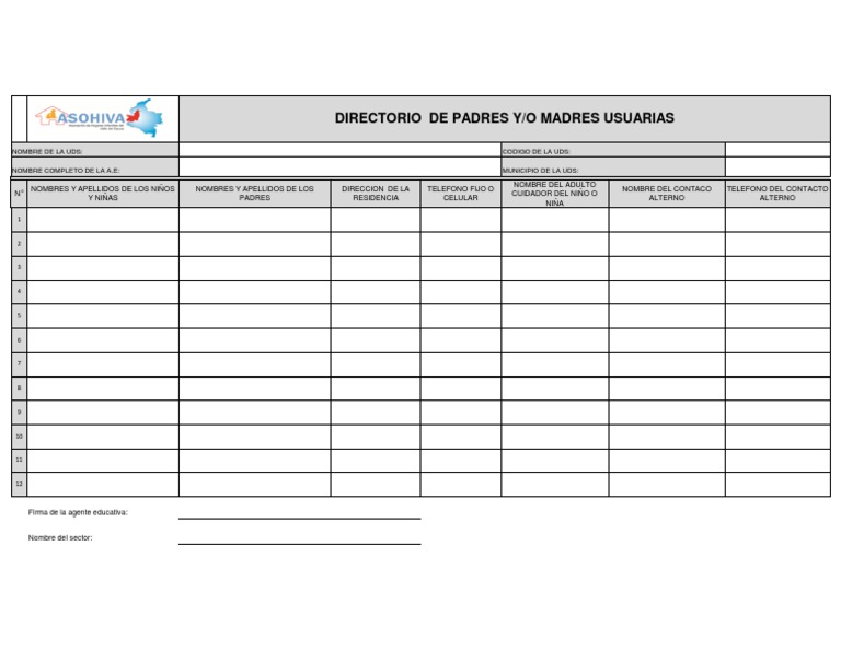 Formato Directorio Actualizado PDF | PDF