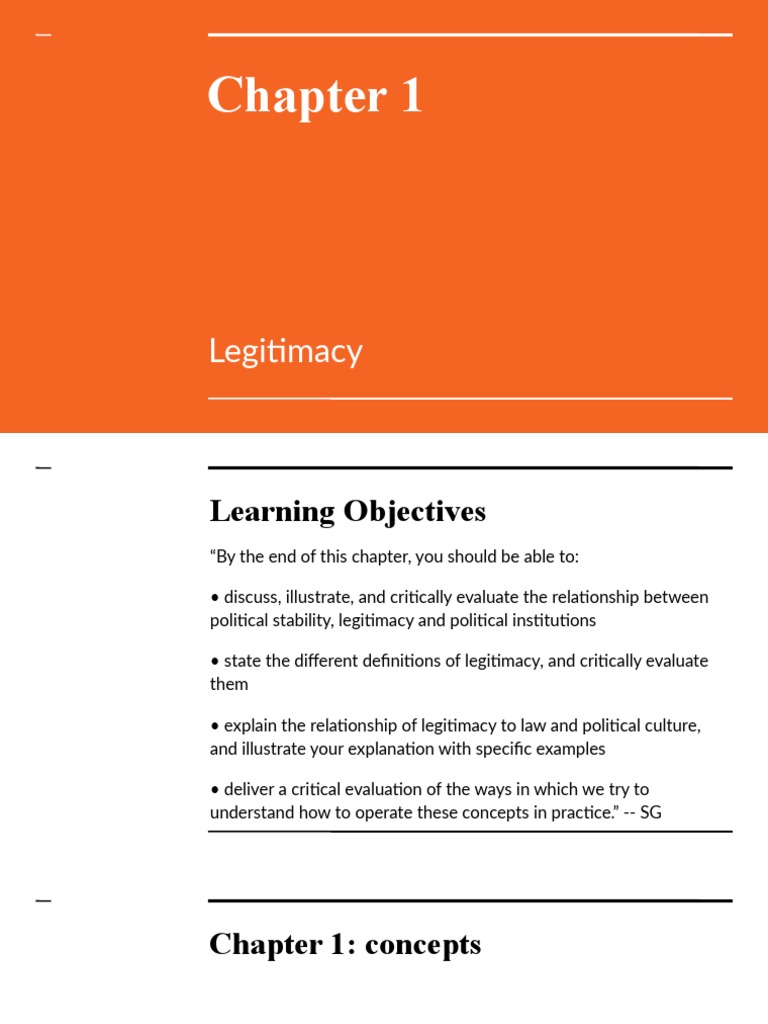 Comparative Politics Chapter 1 Lecture 1 | PDF | Legitimacy (Political) | Charisma