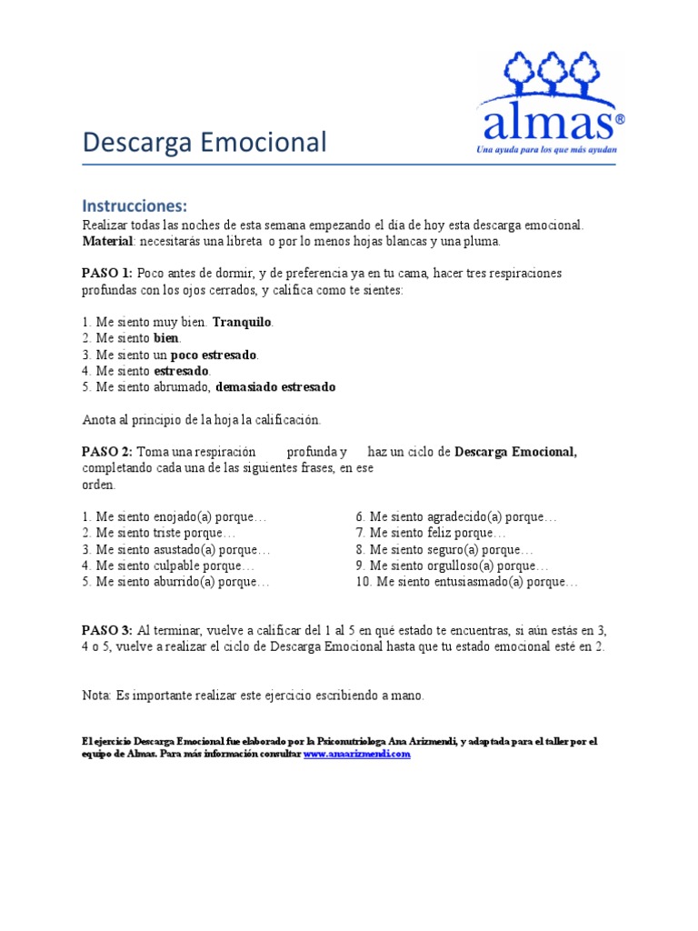 Descarga Emocional Pdf