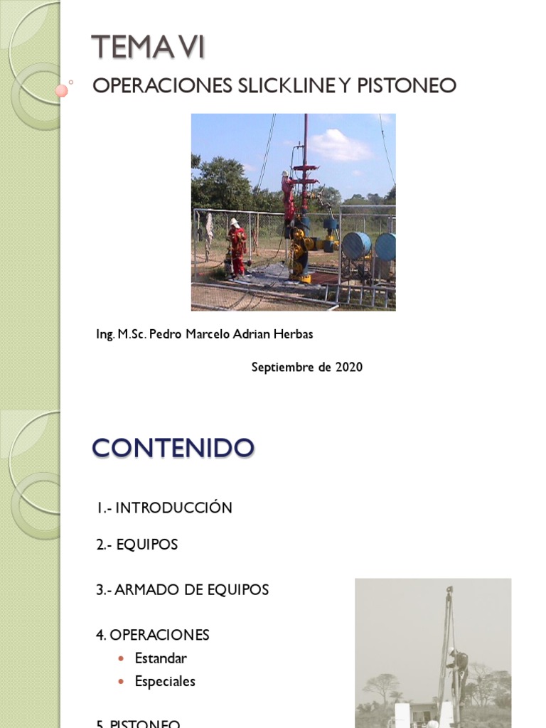 Slickline y Pistoneo | PDF | Presión | Líquidos