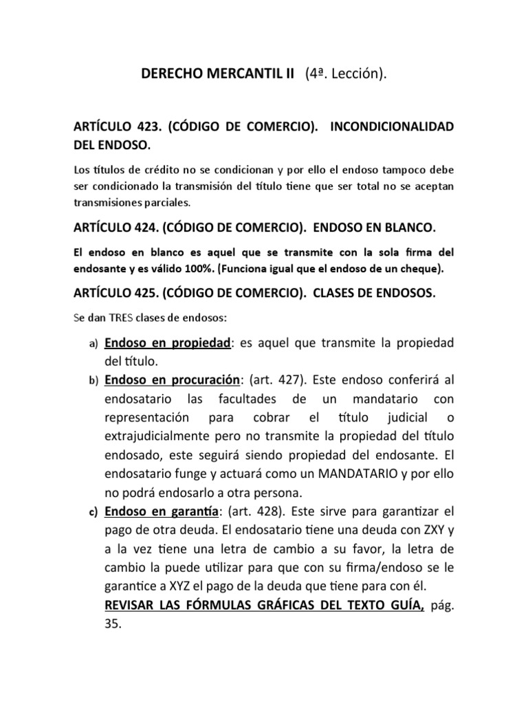 Derecho+Mercantil+II+4a+Lecci%c3%b3n | PDF | Cheque | Instrumento ...