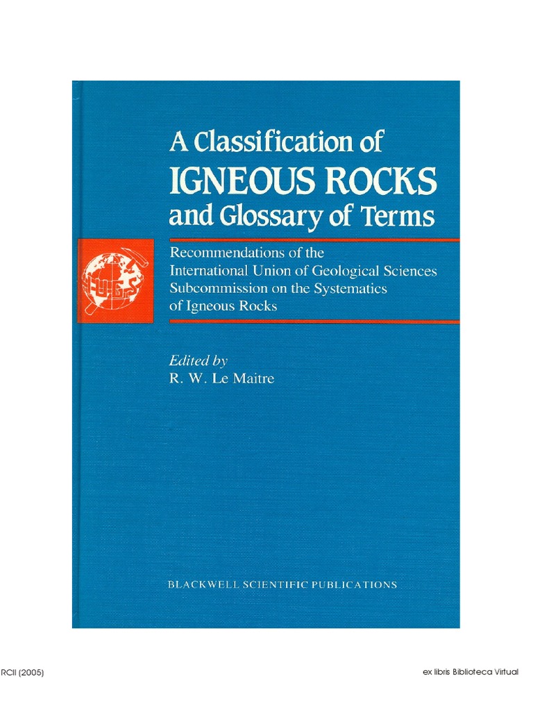 Le Maitre (1989) - A Classification of Igneous Rocks and Glossary of Terms | PDF | Diseño de ...