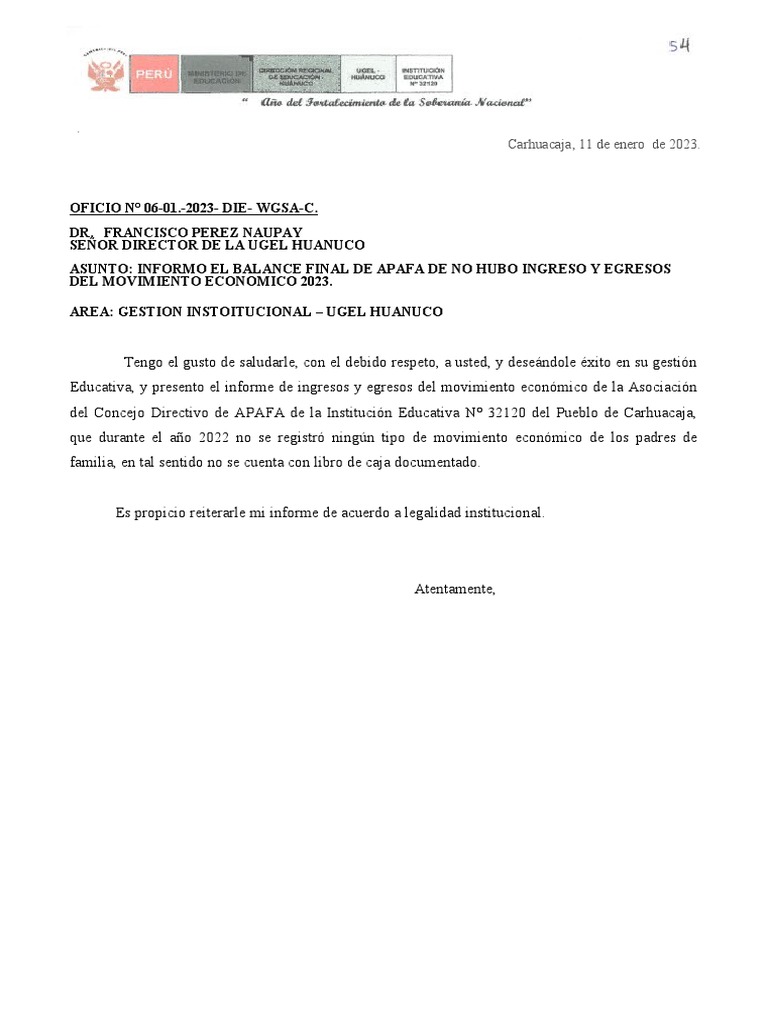 Oficio 06-01-2023 Informe Economico | PDF Oficio 06-01-2023 Informe Economico | PDF