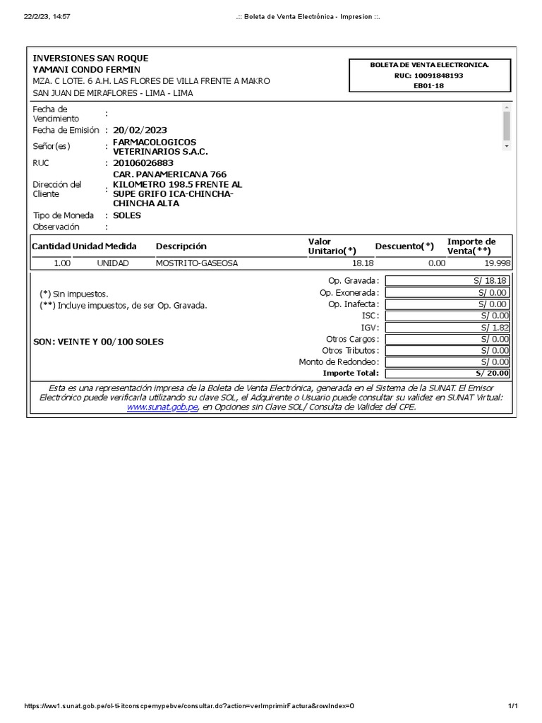 Boleta Eb01-18-Farmacologicos Veterinarios PDF | PDF