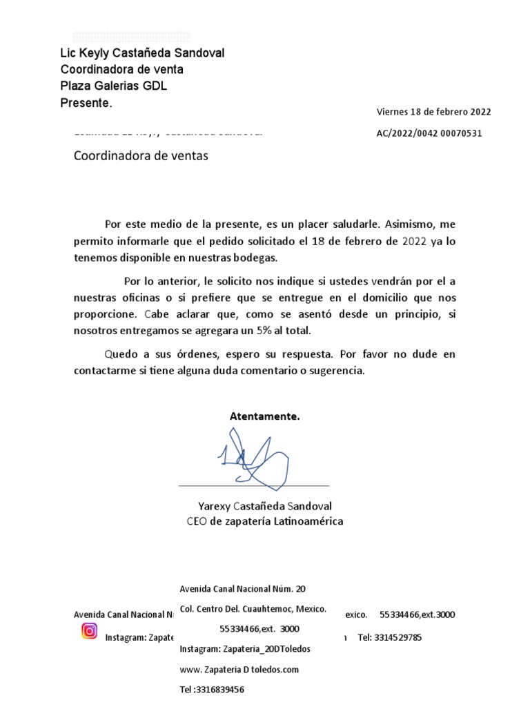 Act1.4 Carta Comercial | PDF