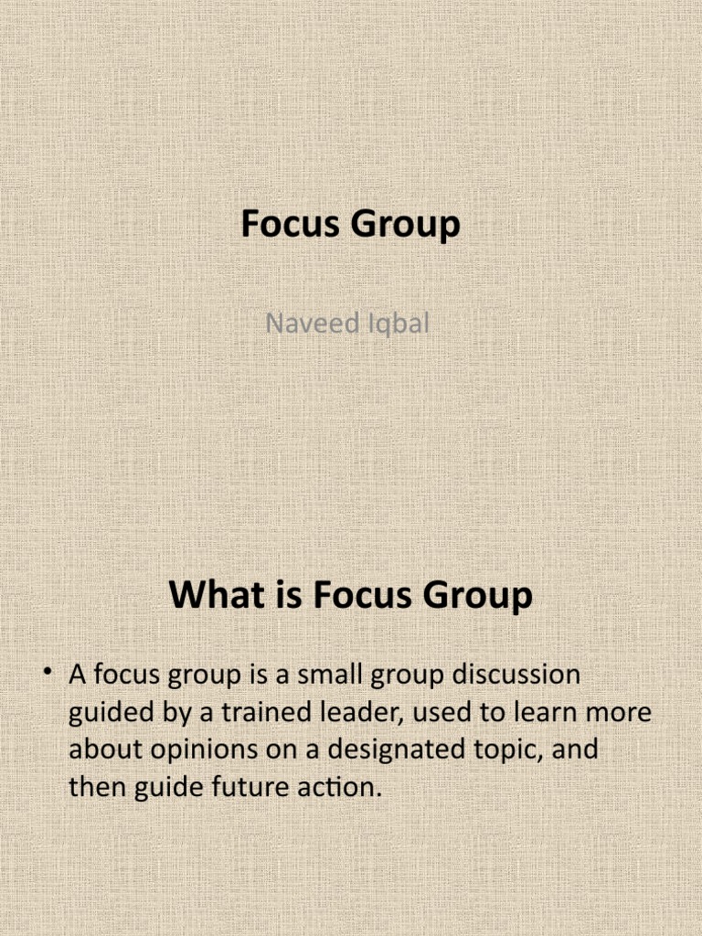 Focus Group | PDF | Focus Group | Human Communication