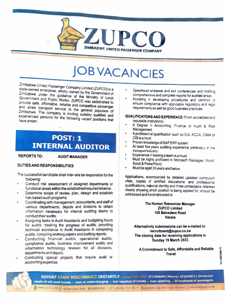 Zupco PDF | PDF | Audit | Internal Audit