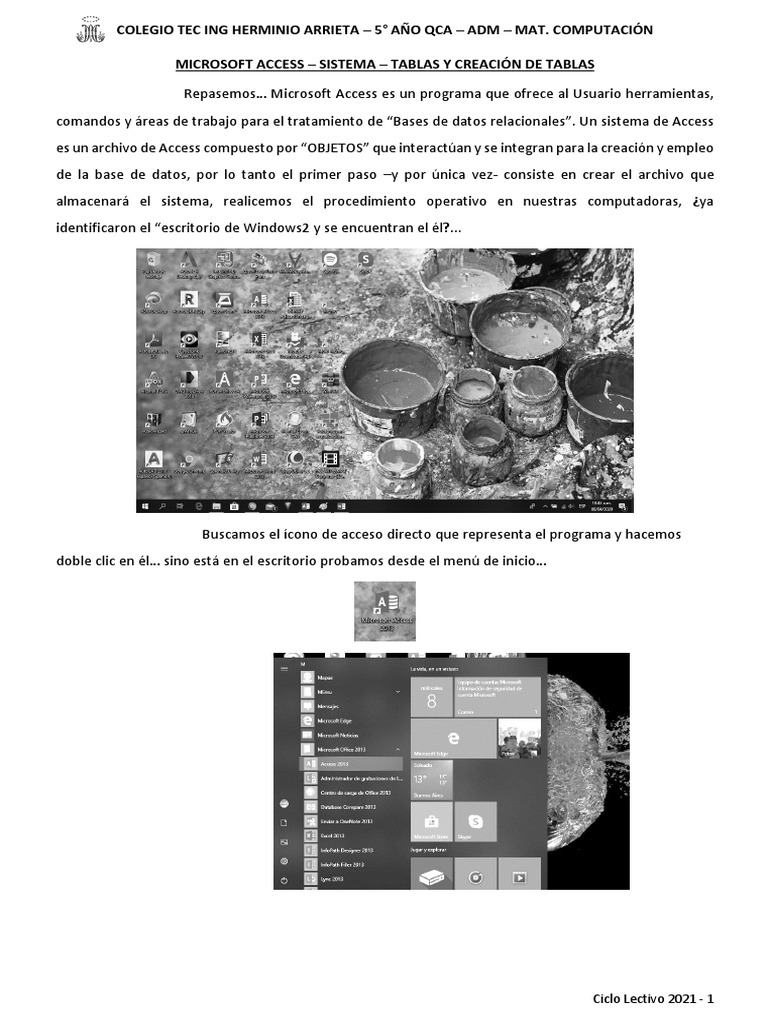 Clase 1 - 2 - ACCESS 5to Adm Qca - 2023 PDF | PDF | Tipo de datos | Byte