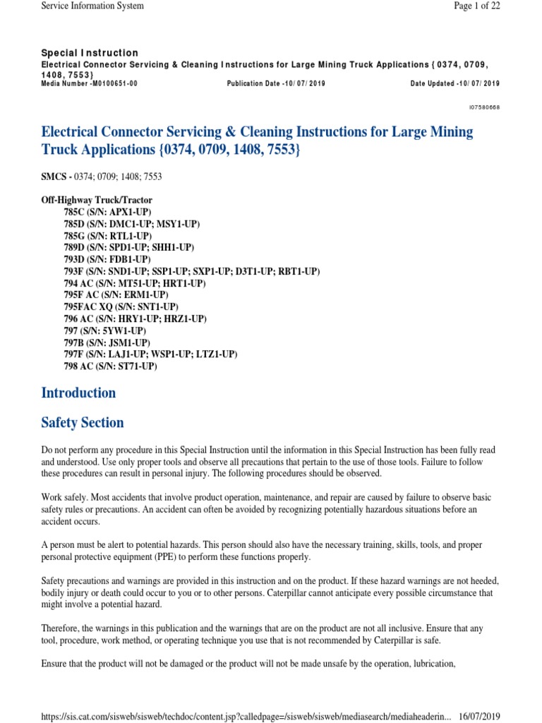 Electrical Connector Servicing & Cleaning Instructions For Large Mining ...