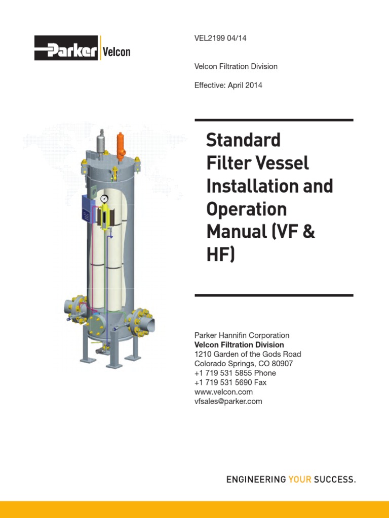 Parker Velcon Aviation Vf61 Vf61e Vf62 Series Small Housing Installation and Operation Manual ...