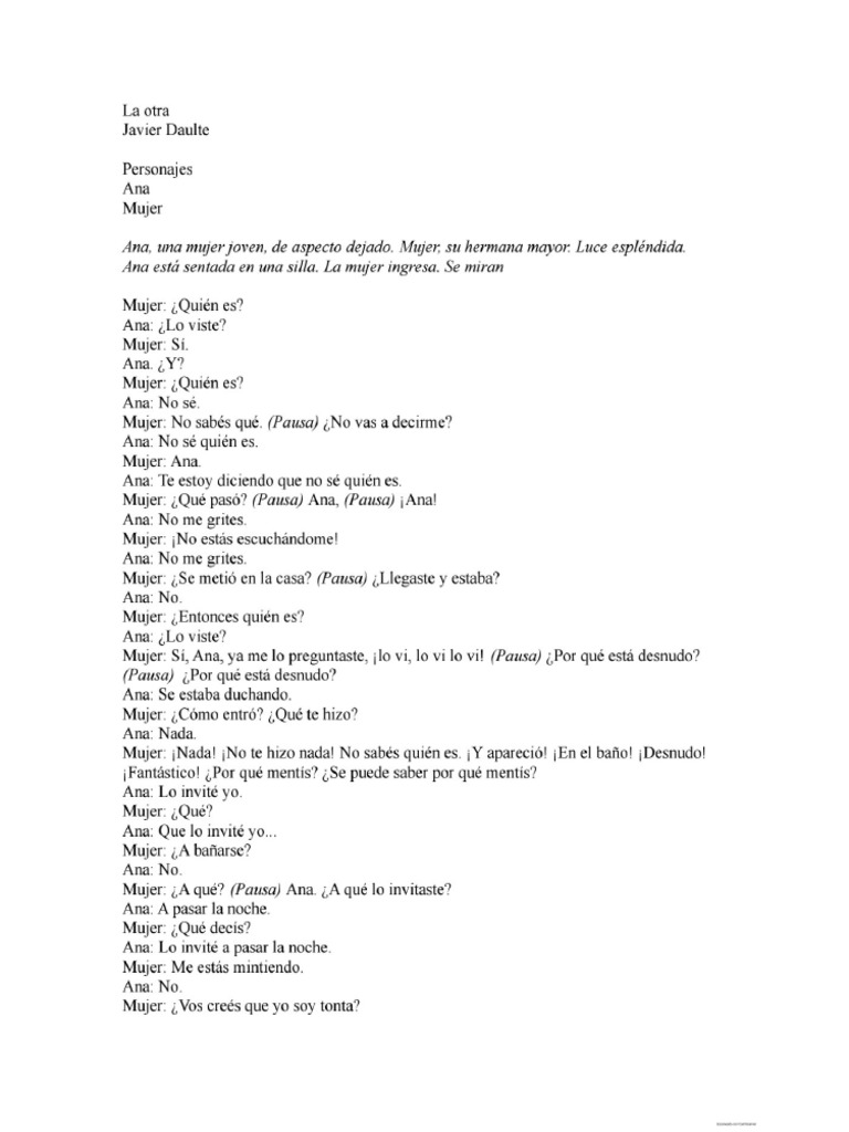 10 - La Otra de Javier Daulte | PDF