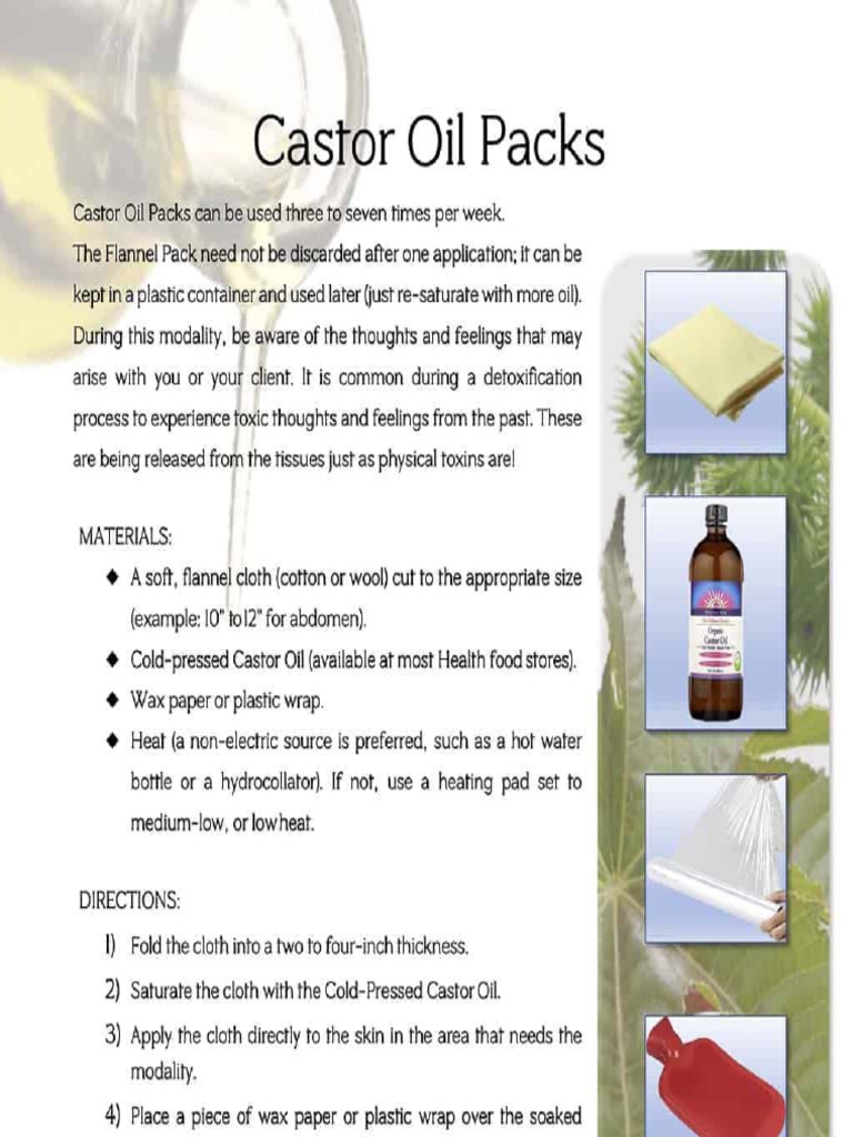Castor Oil Packs Instructions | PDF