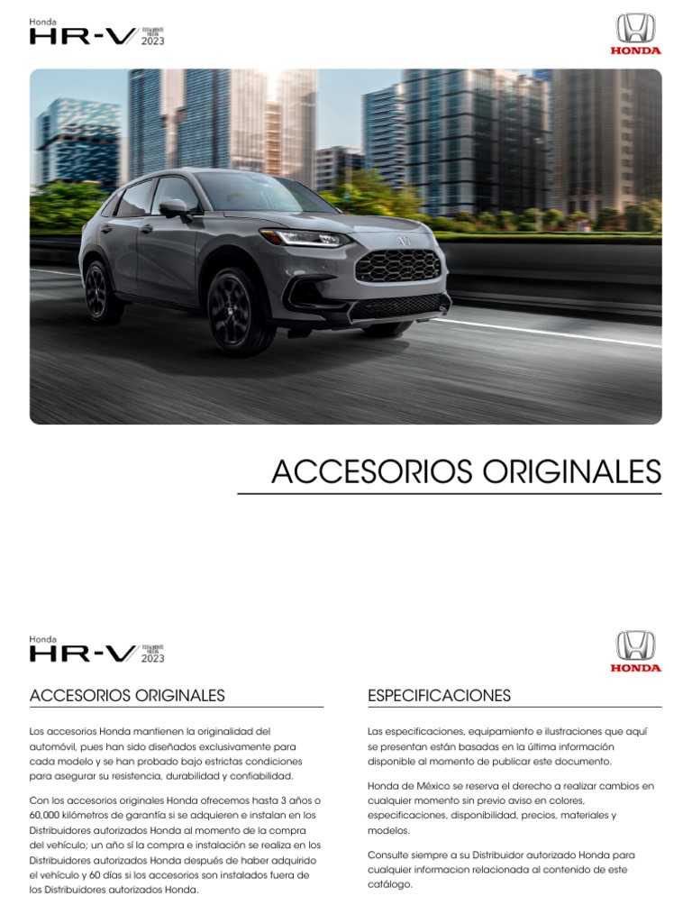 HR-V 2023 Accesorios Originales PDF | PDF | Honda | México