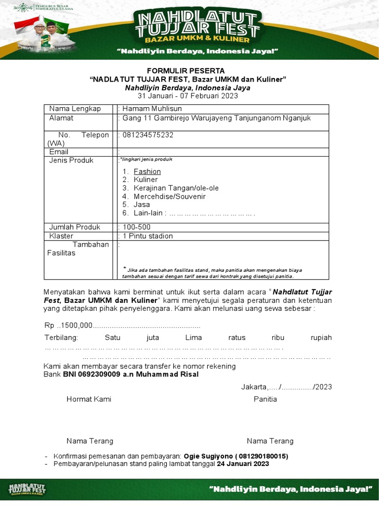 Formulir Peserta | PDF