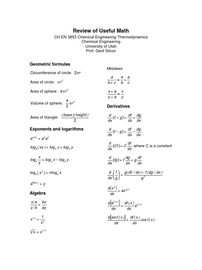 Essential Math Concepts for Engineers | PDF | Teaching Methods & Materials