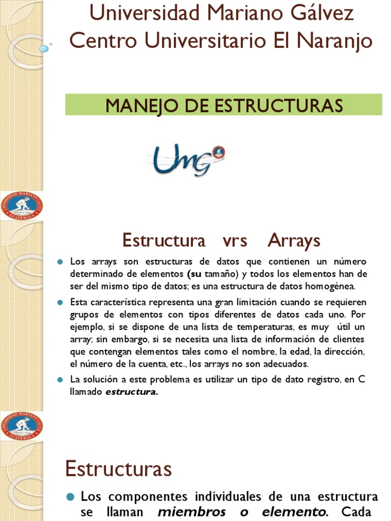 Manejo de arrays de estructuras para el registro y análisis de datos de ...