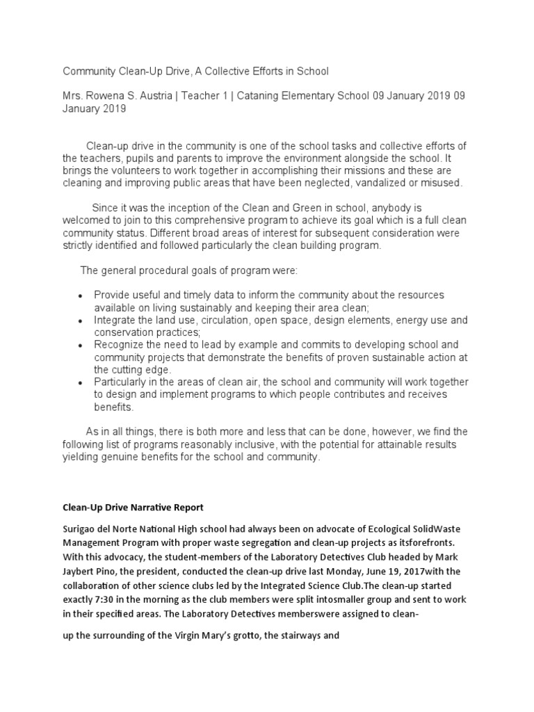 Community Clean Up Drive | PDF | Sustainability