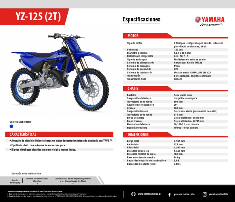 Yz125 1 | PDF | Motocicleta | Transporte