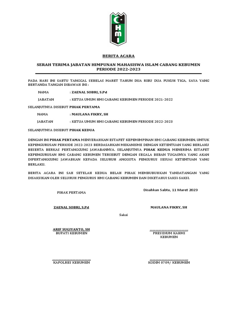 Berita_Acara_Serah_Terima_Jabatan | PDF