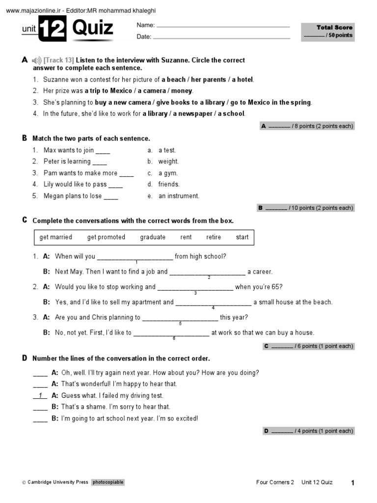 Examen Unit 12 | PDF Examen Unit 12 | PDF