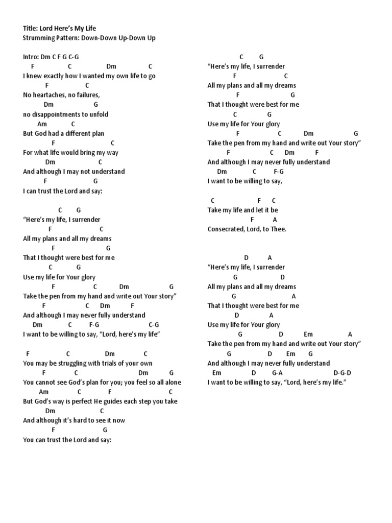 Lord Here's My LIfe | PDF