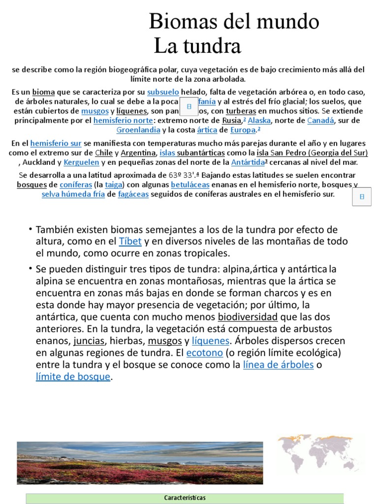 Biomas Del Mundo La Tundra | PDF | Ciencias de la Tierra | Biogeografia