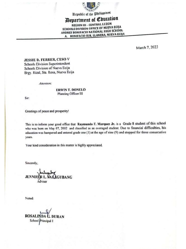 Justification Letter | PDF