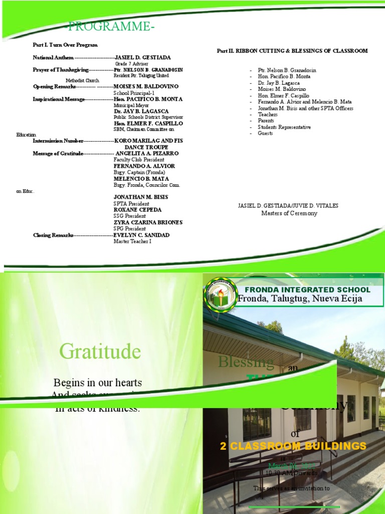 Programme NG Classroom Blessing | PDF | Psychological Concepts | Emotions