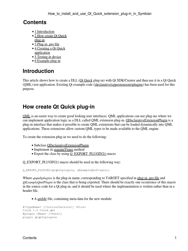 How To Install and Use QT Quick Extension Plug-In in Symbian | Download ...