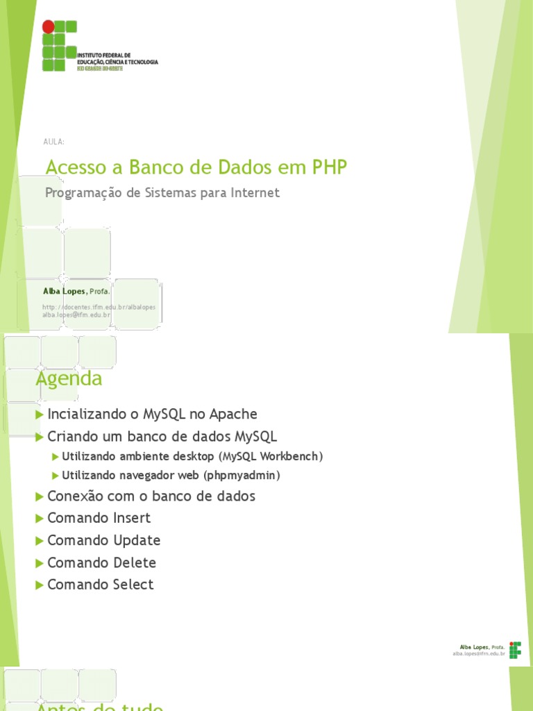 Aula 06 Acesso A Banco de Dados em PHP PDF | PDF | Php | Tabela (banco de dados)