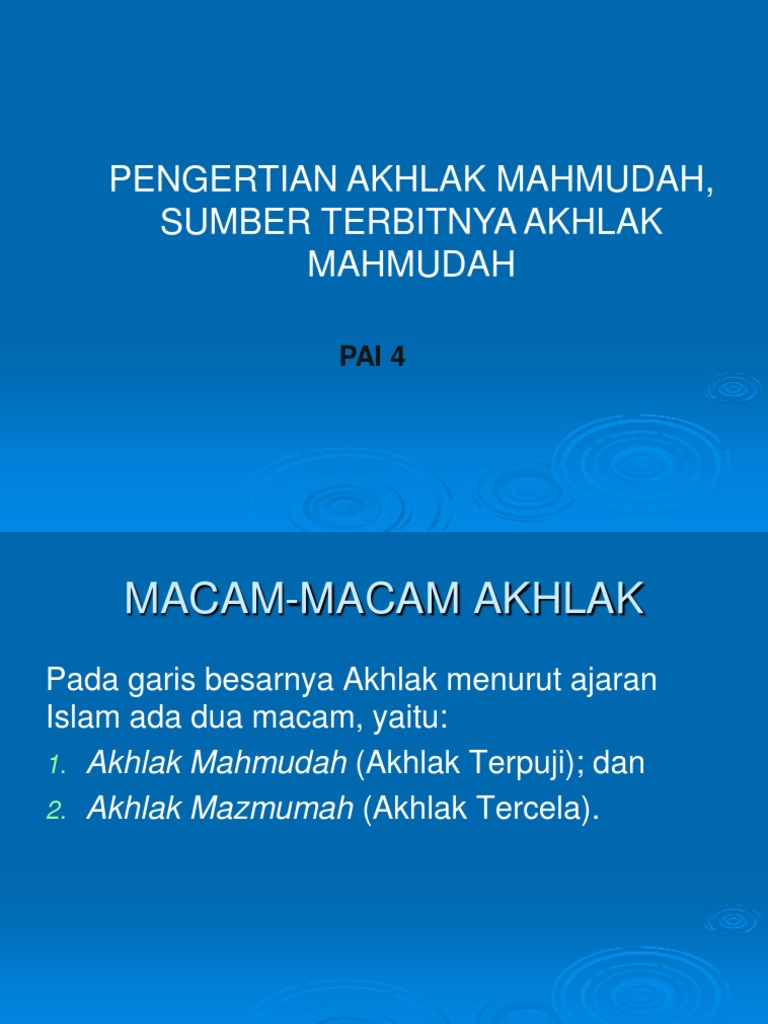 Akhlak Mahmudah Dan Macam-Macamnya | PDF