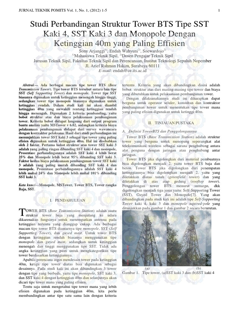 Efisiensi Struktur Tower BTS Kaki 3 | PDF | Sains & Matematika