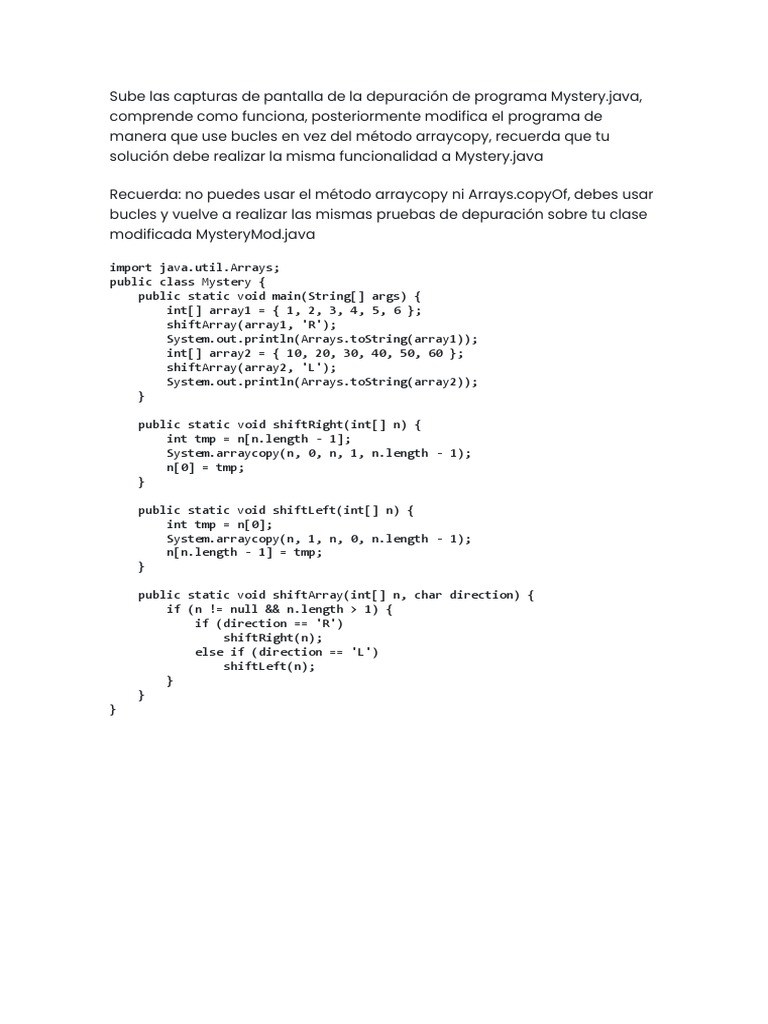Actividad 3.2 - Depuración (Caja Blanca) Ejercicio en Horario de Clase PDF | PDF | Java ...
